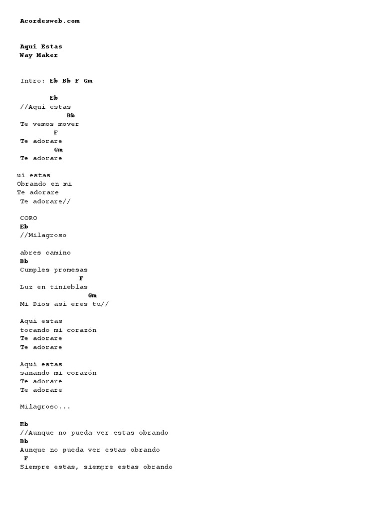 Canción de Adoración: Way Maker | PDF