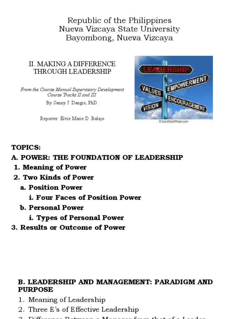 Making A Difference Through Leadership | PDF