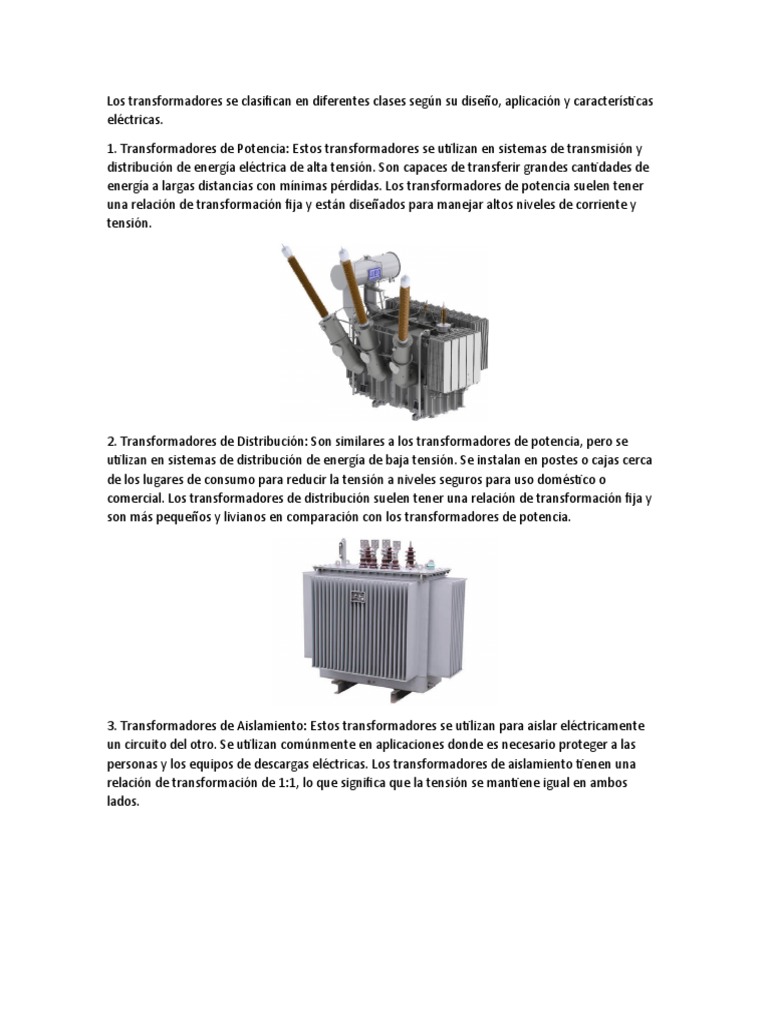 Clases de Transformadores | PDF