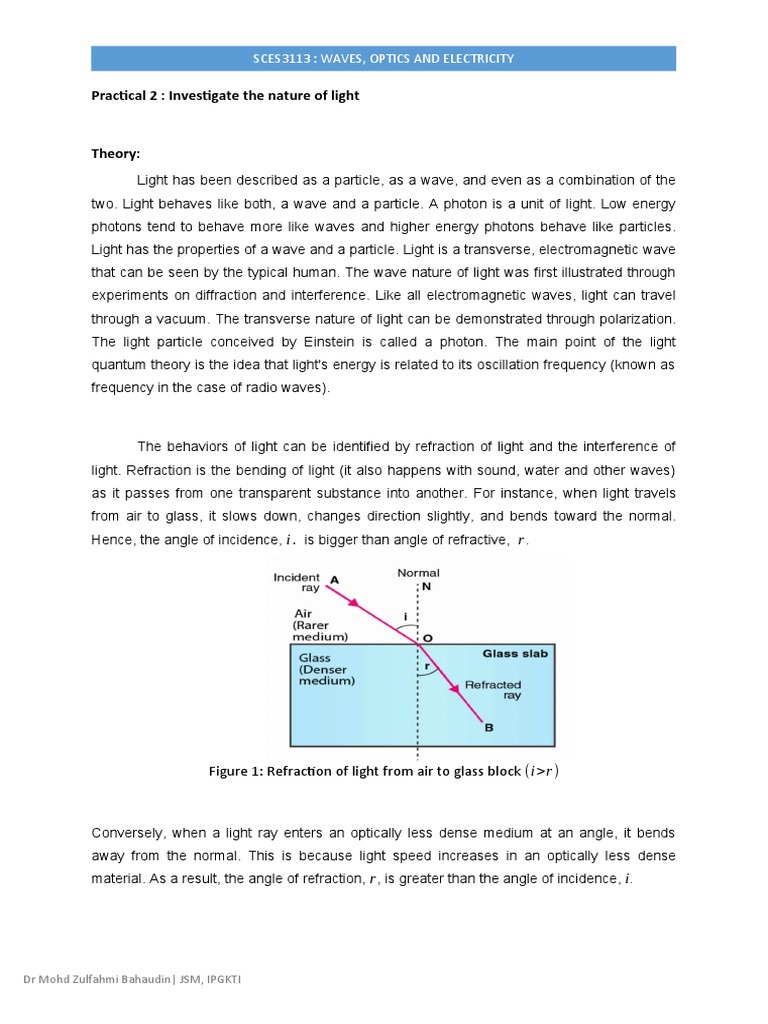 Practical 2 | PDF | Light | Diffraction