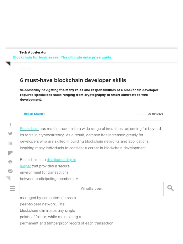 6 Must Have Blockchain Developer Skills Pdf Cryptography Computing