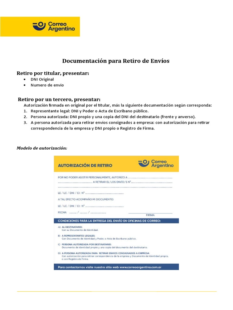 Guia Para Retiro de Envios | PDF