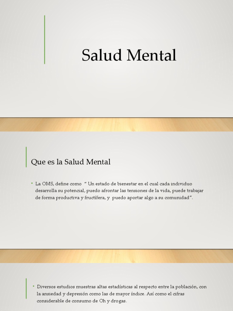 Salud Mental Presentación | PDF