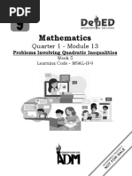 Q1 Mathematics 9 - Module 4 | PDF | Quadratic Equation | Equations