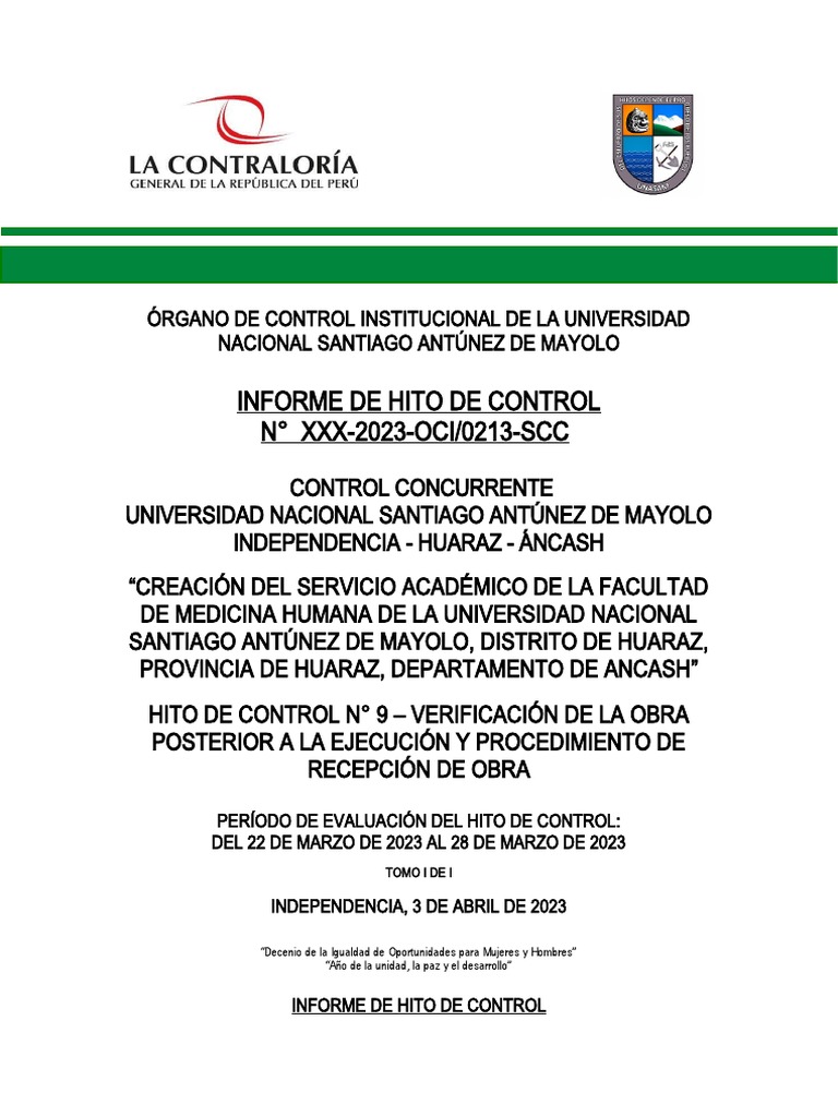 Primera Informe de Hito de Control 9 FM, 03.04.23 | PDF | Loseta | Hormigón