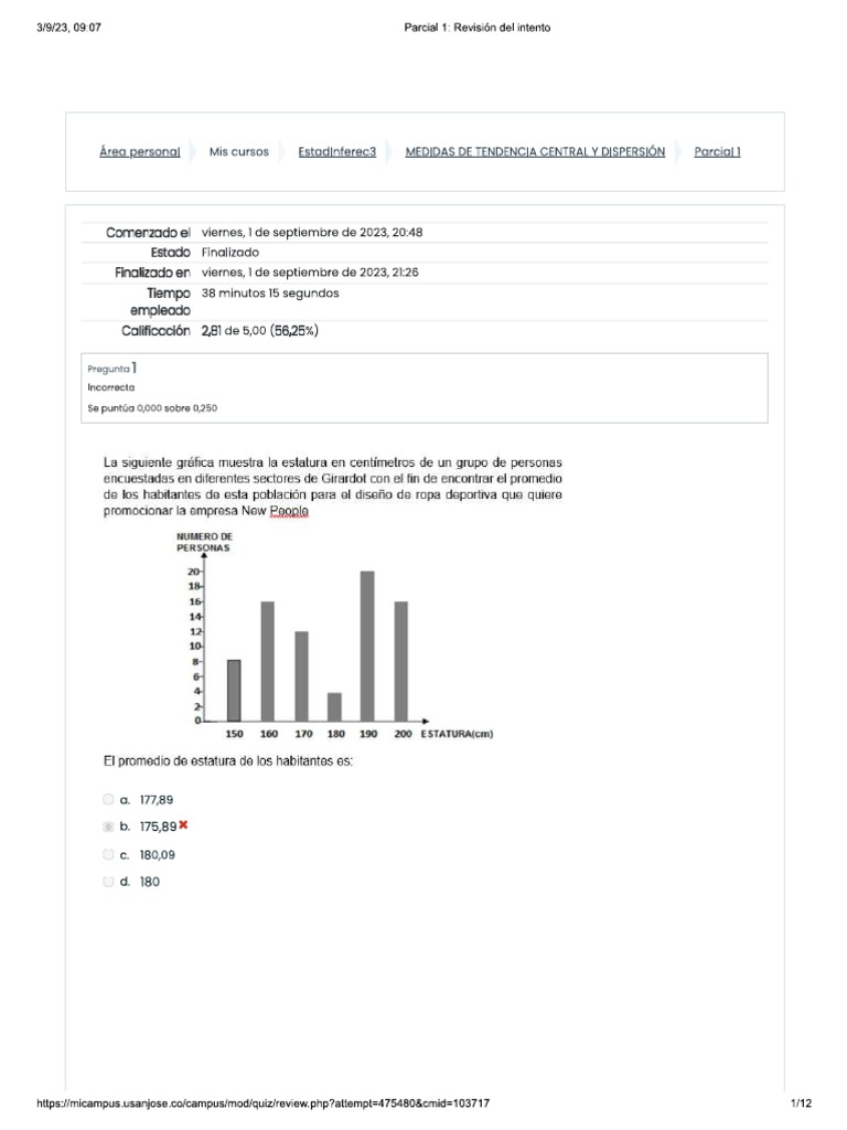 Parcial Estadistica | PDF Parcial Estadistica | PDF