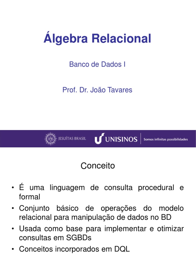 BD1 AlgebraRelacional | PDF
