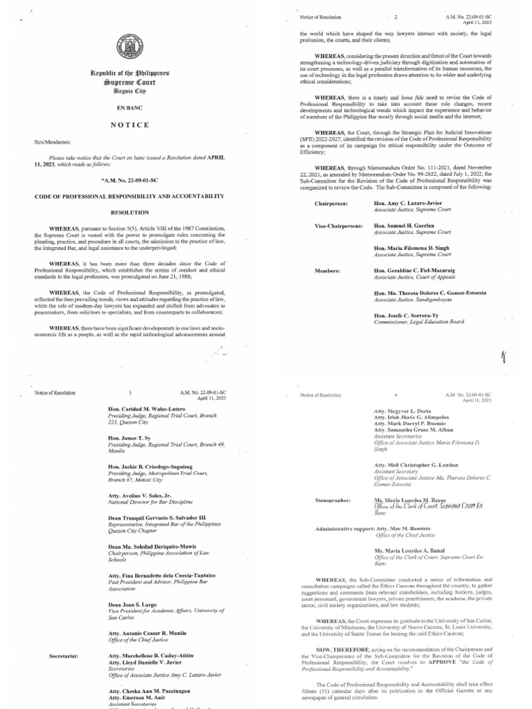 Code of Professional Responsibility and Accountability-1 | PDF | Lawyer ...