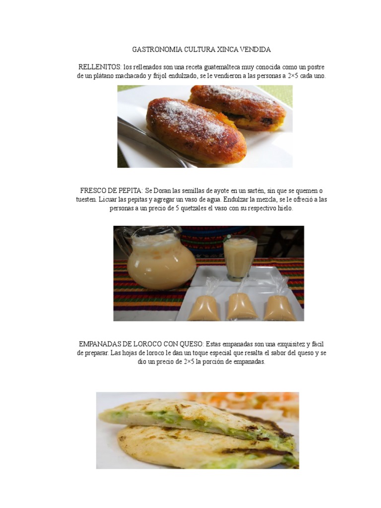 Comidas Xincas | PDF