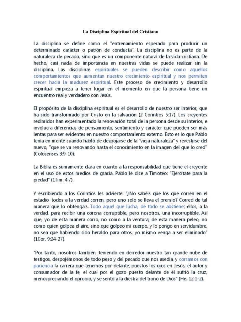 Disciplina Espiritual del Cristiano | PDF | Oración | Jesús