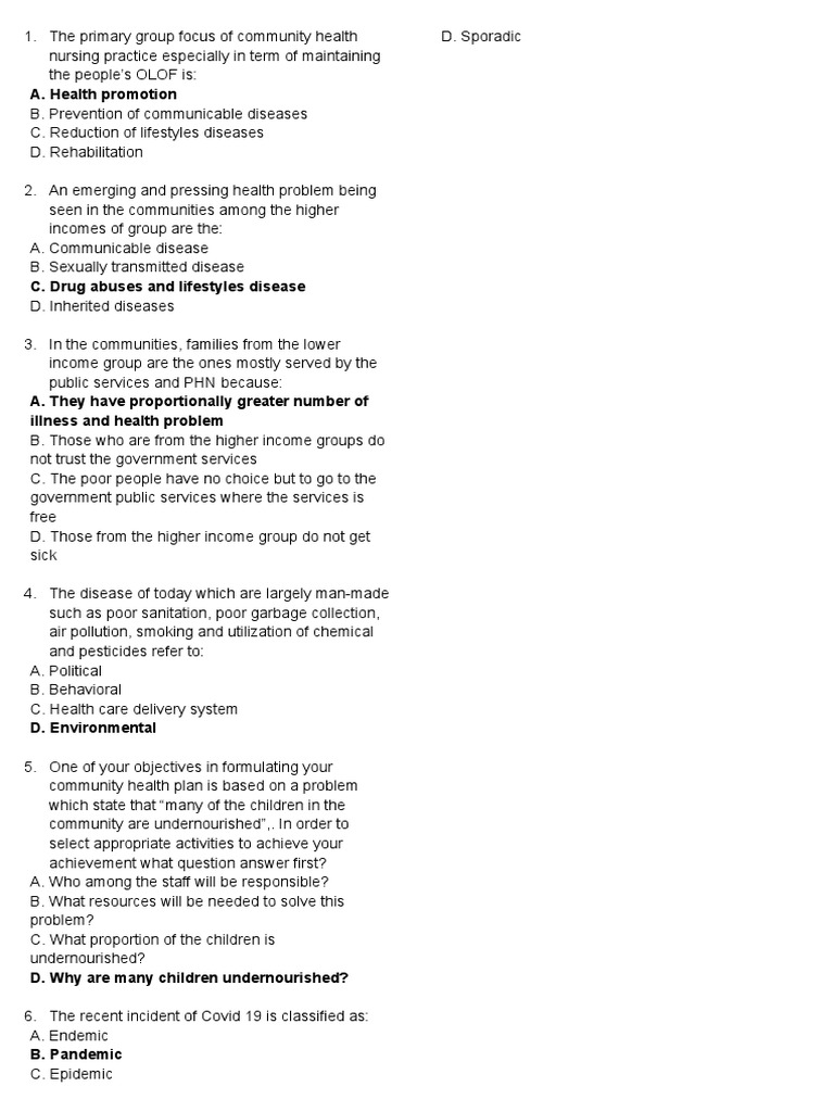 CHN Quizzes Finals | Download Free PDF | Malaria | Diarrhea