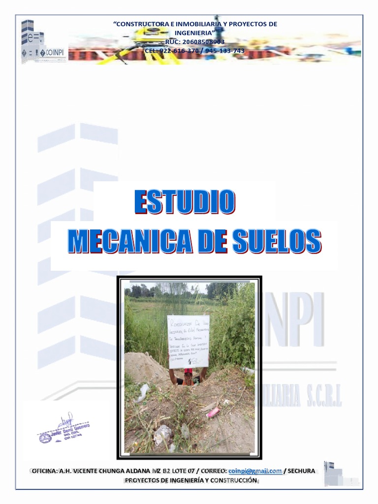 Estudio de Mecanica de Suelos - San Crito (Revision 02) | PDF | Fundación (Ingeniería) | Hormigón