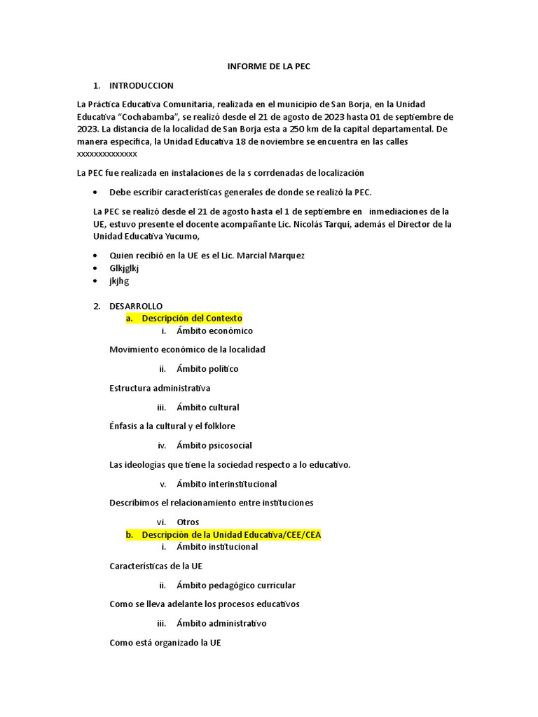 Informe de La Pec | PDF