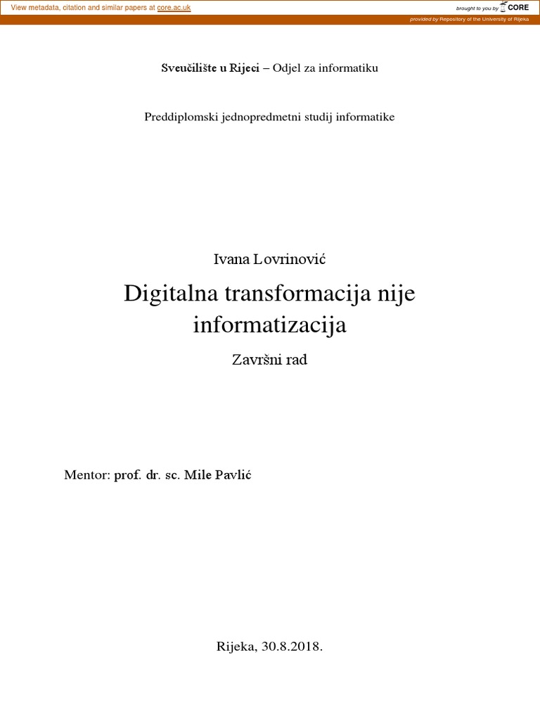 Digitalna Transformacija | PDF