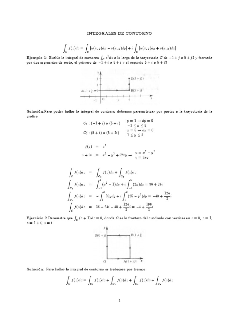 Ejercicios de Integrales de Contorno | PDF