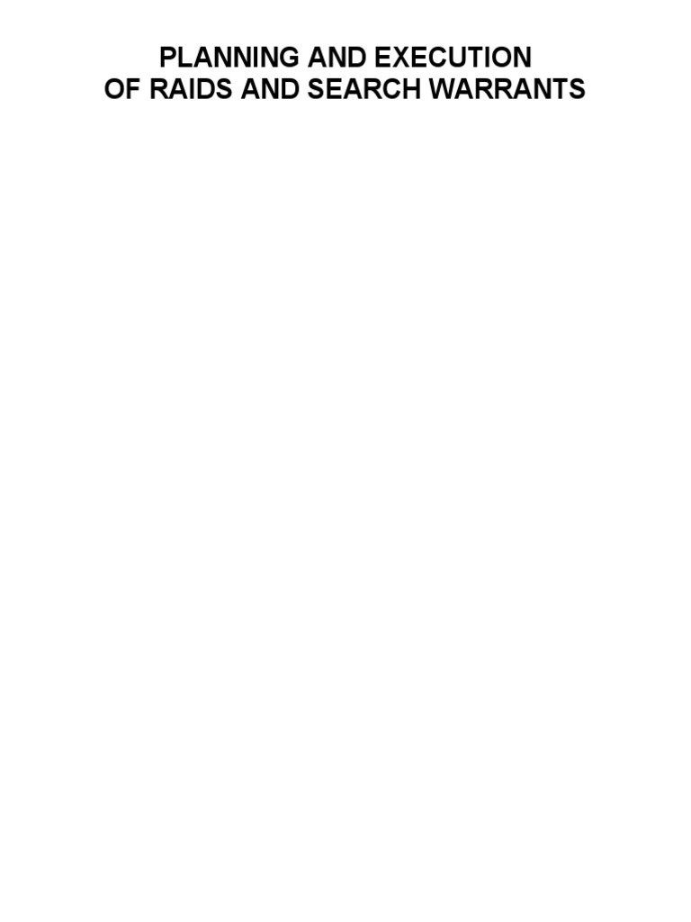 Hk Planning & Execution of Raids & Warrants | PDF | Firearms | Firearm ...