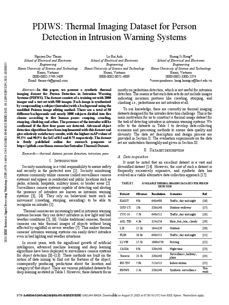 PDIWS Thermal Imaging Dataset For Person Detection in Intrusion Warning ...