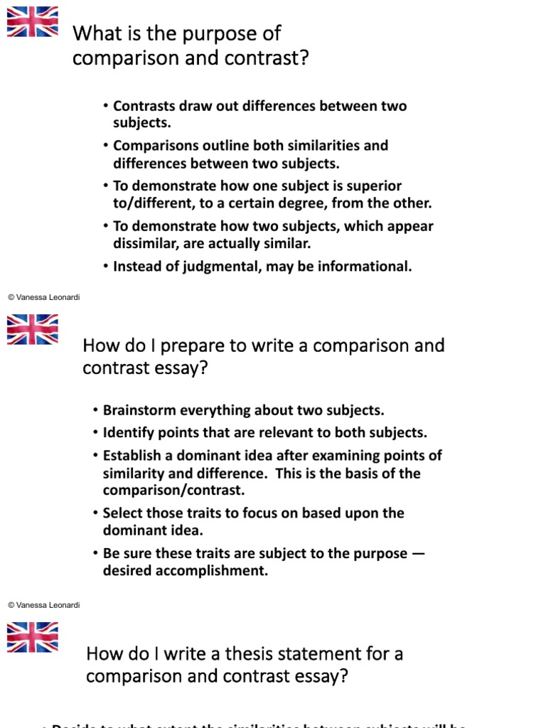 Writing Comparison and Contrast Essays | PDF | Essays | Thesis