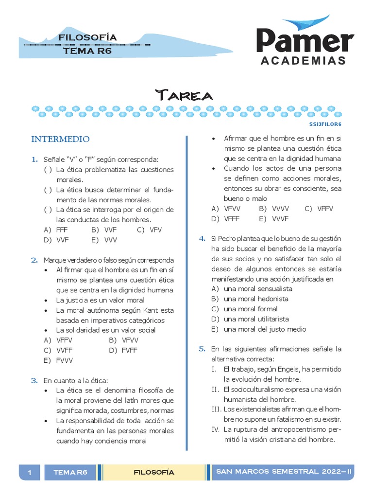 Filosofia - Sem R6 - Tarea | PDF | Moralidad | Utilitarismo