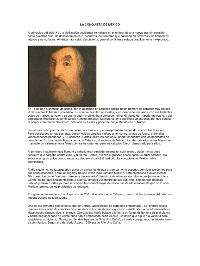 Conquista de México por Cortés | PDF | Hernán Cortés | Cultura de las ...