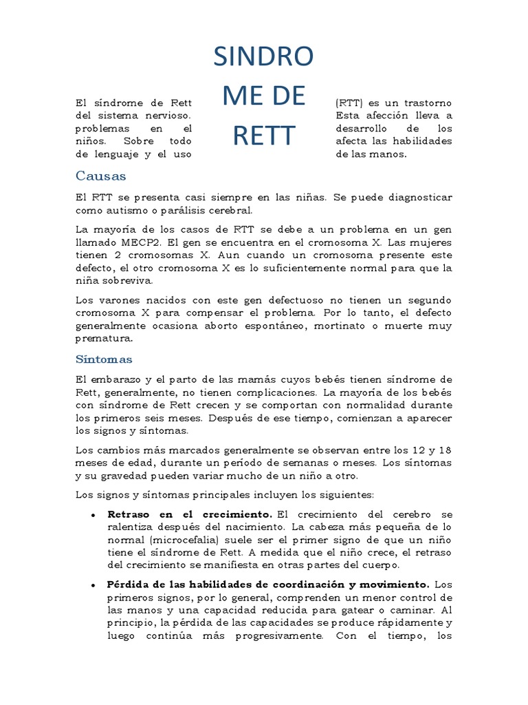 El Síndrome de Rett | PDF