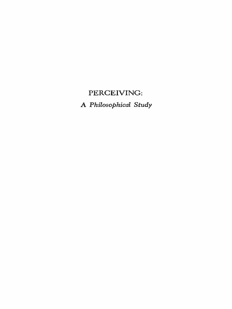(Contemporary Philosophy) Roderick Chisholm - Perceiving - A ...