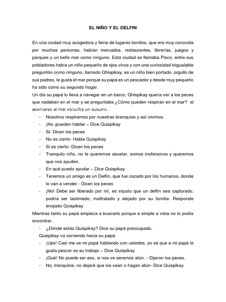 El Niño y El Delfin | PDF | Pescado