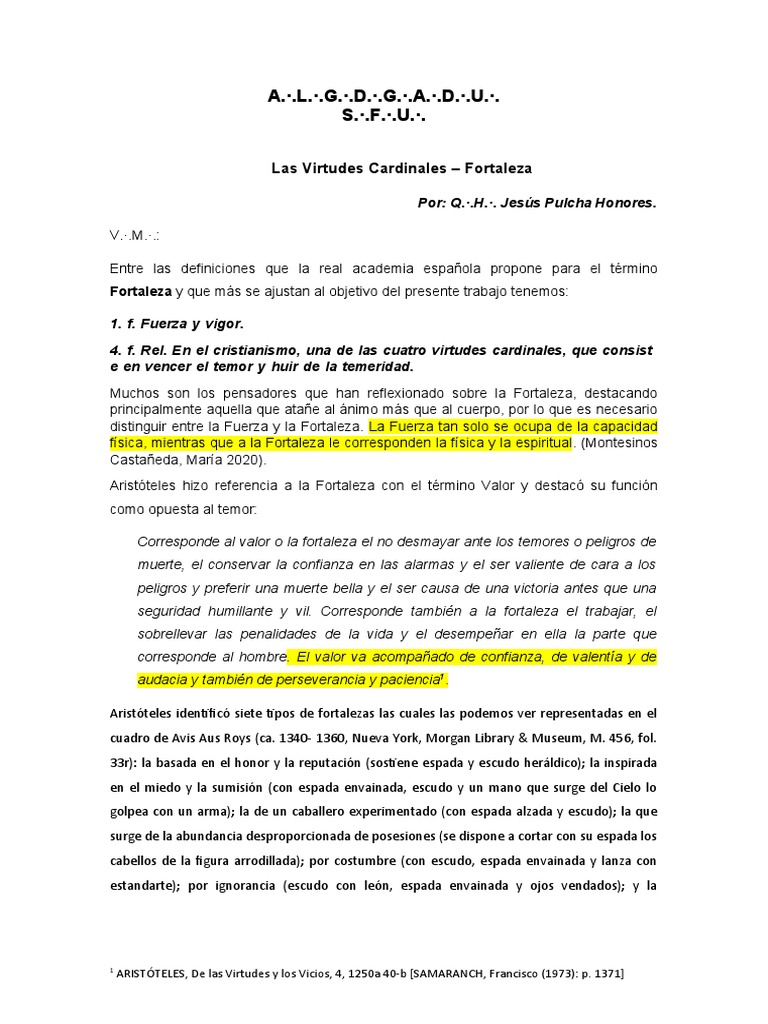 Fortaleza | PDF | Valor | Virtud