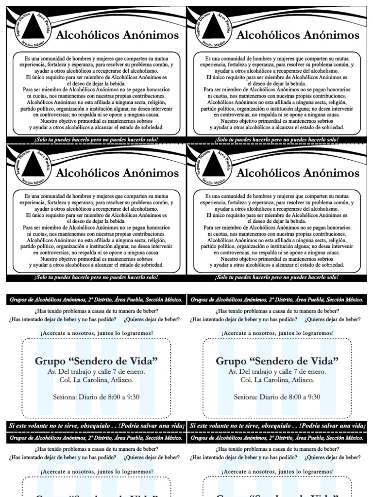 Volante Universal - 2016 | PDF | alcoholicos anonimos | Alcohol y salud