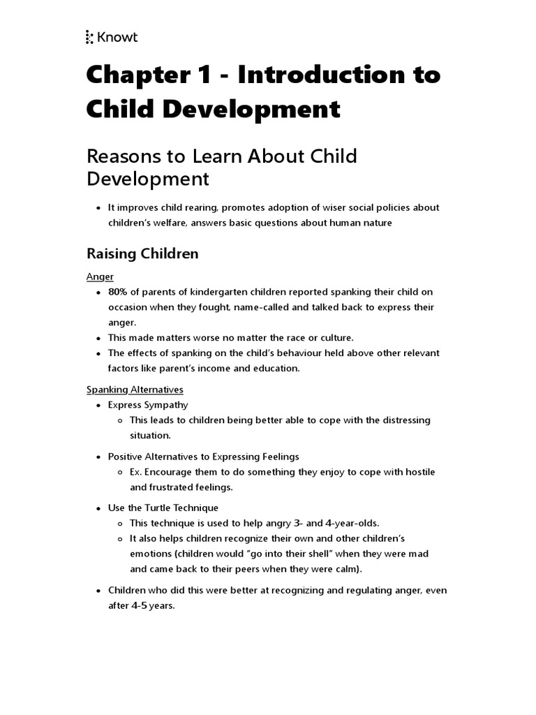 Chapter 1 - Introduction To Child Development | PDF