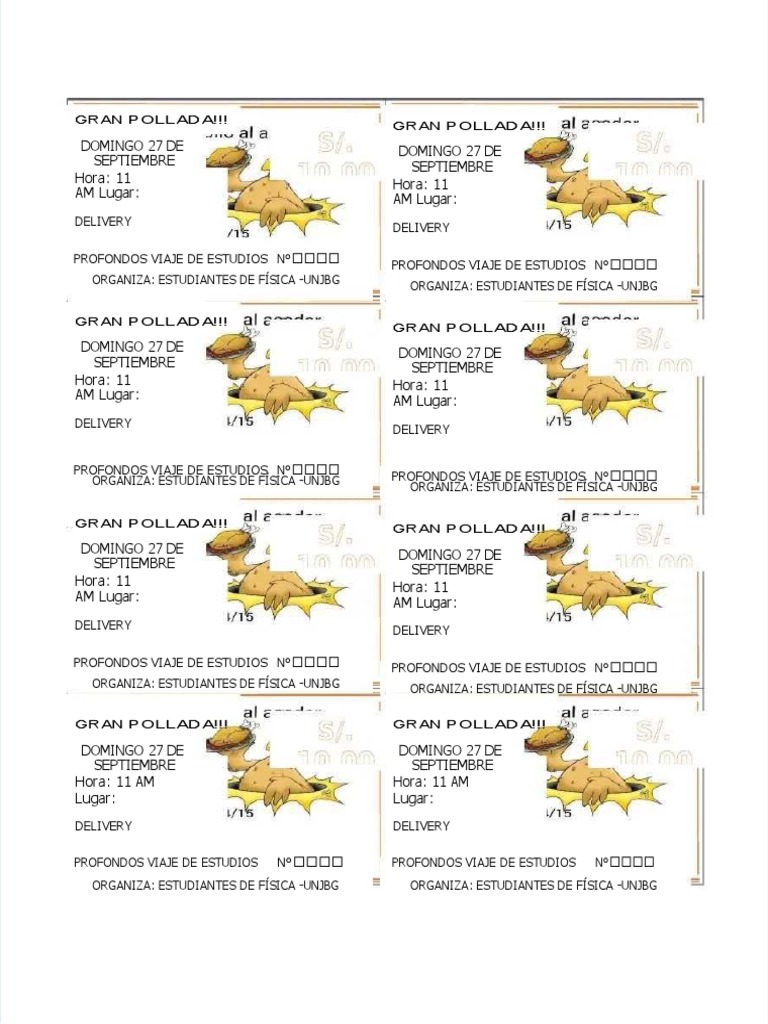 Tickets de Pollada | PDF