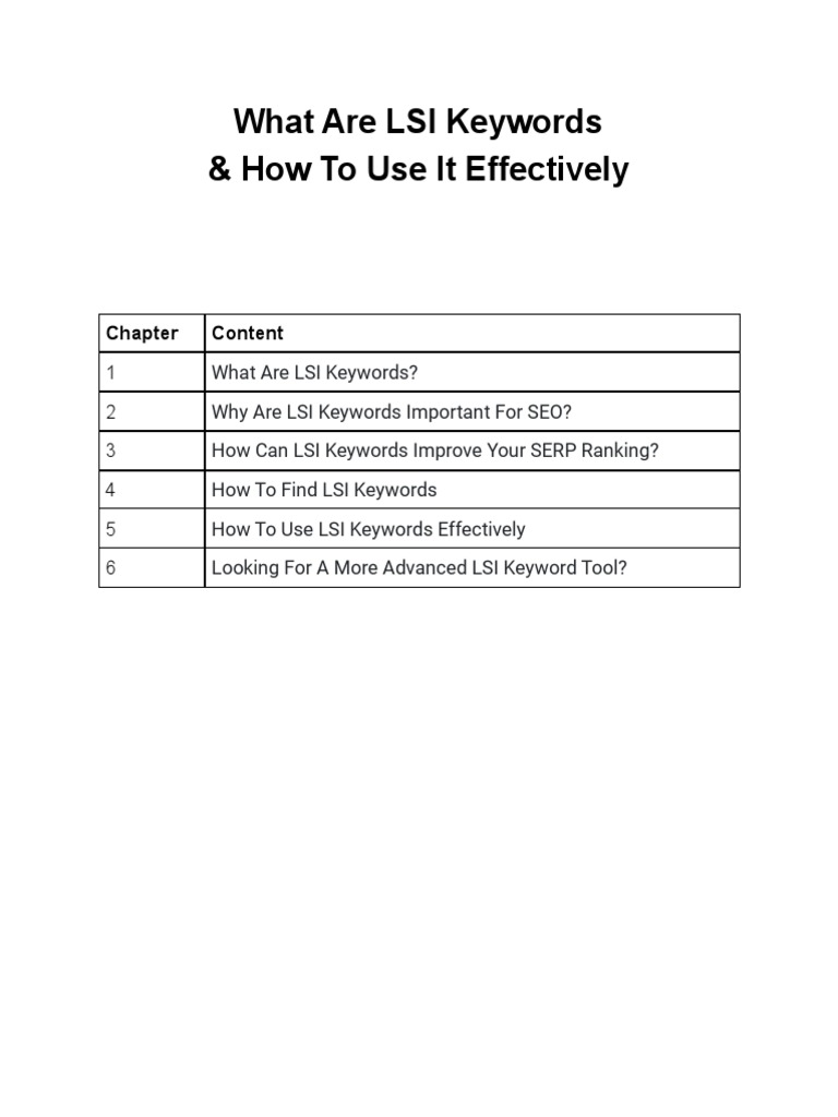 What Are LSI Keywords How To Use It Effectively | PDF | Search Engine Optimization | Search ...
