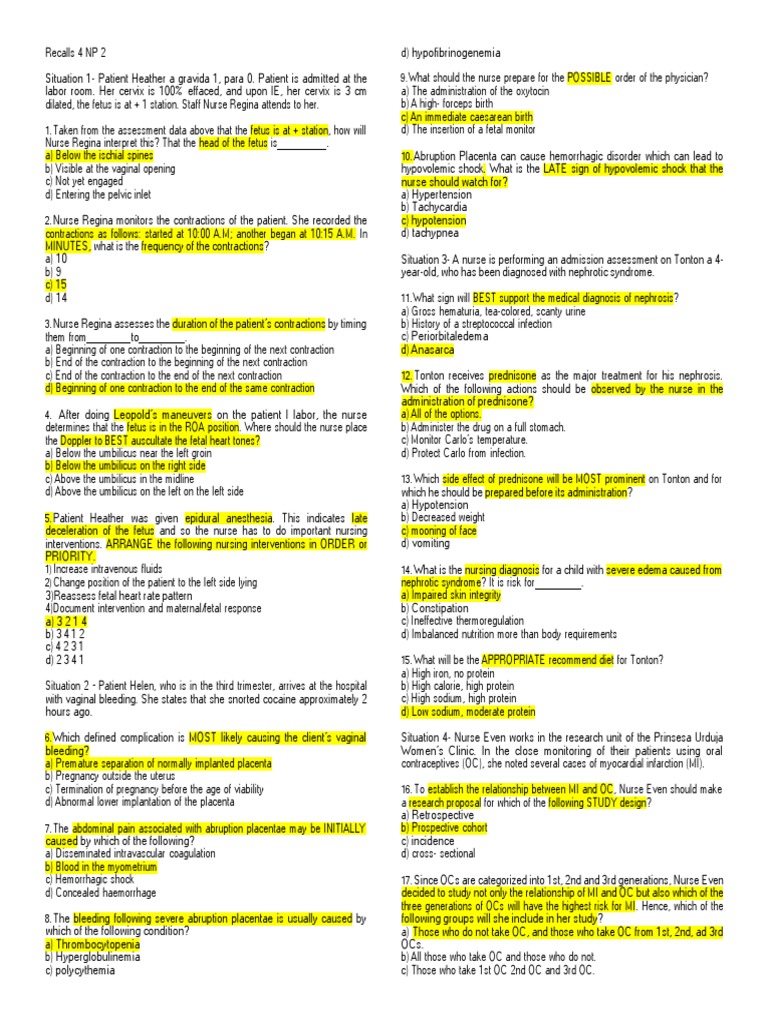 Nursing Test 2 (NP Ii) | PDF