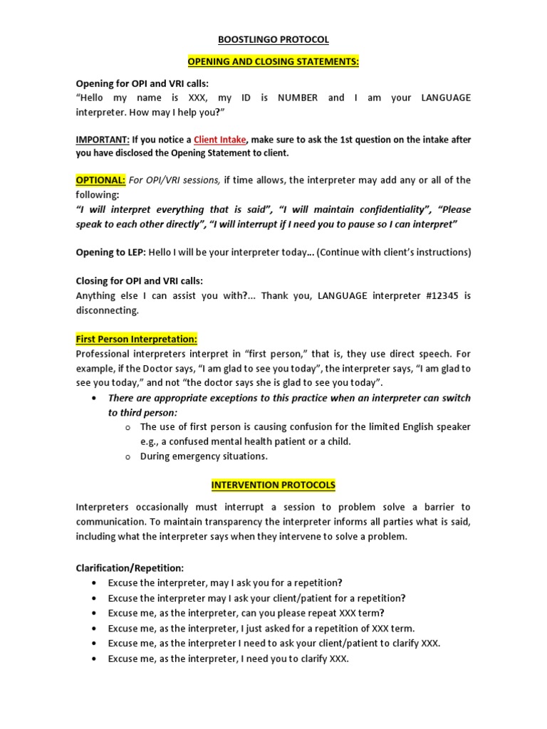 Boostlingo - New Protocol Update (1) | PDF