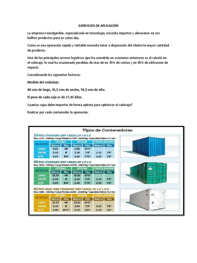 Ejercicio de Cubicaje | PDF