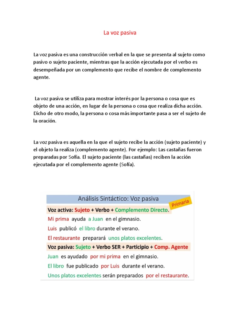 Voz Pasiva | PDF