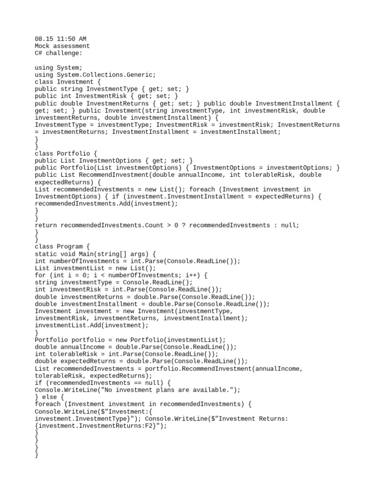 Wings1MockAssesment Solutions (65597) | PDF | Object Oriented Programming | Mathematical Logic
