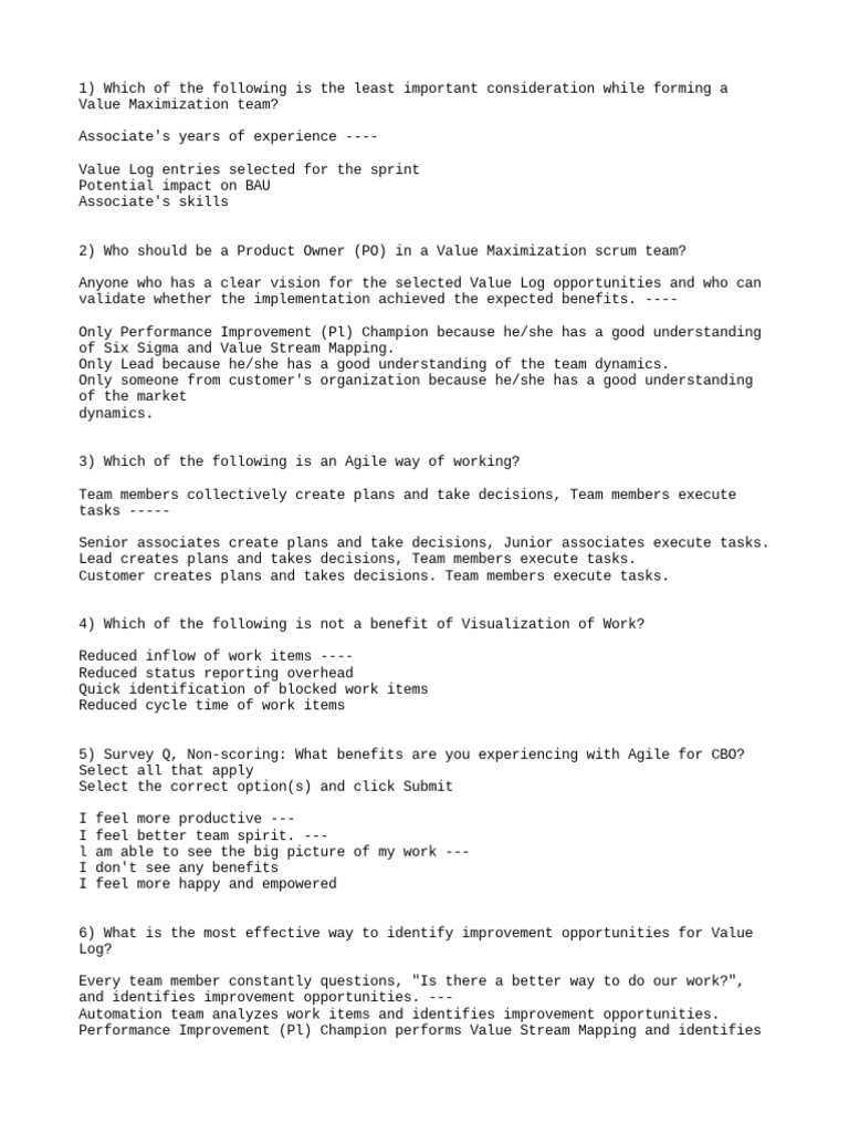 Value Maximization Scrum Assessment Guide | PDF | Scrum (Software ...