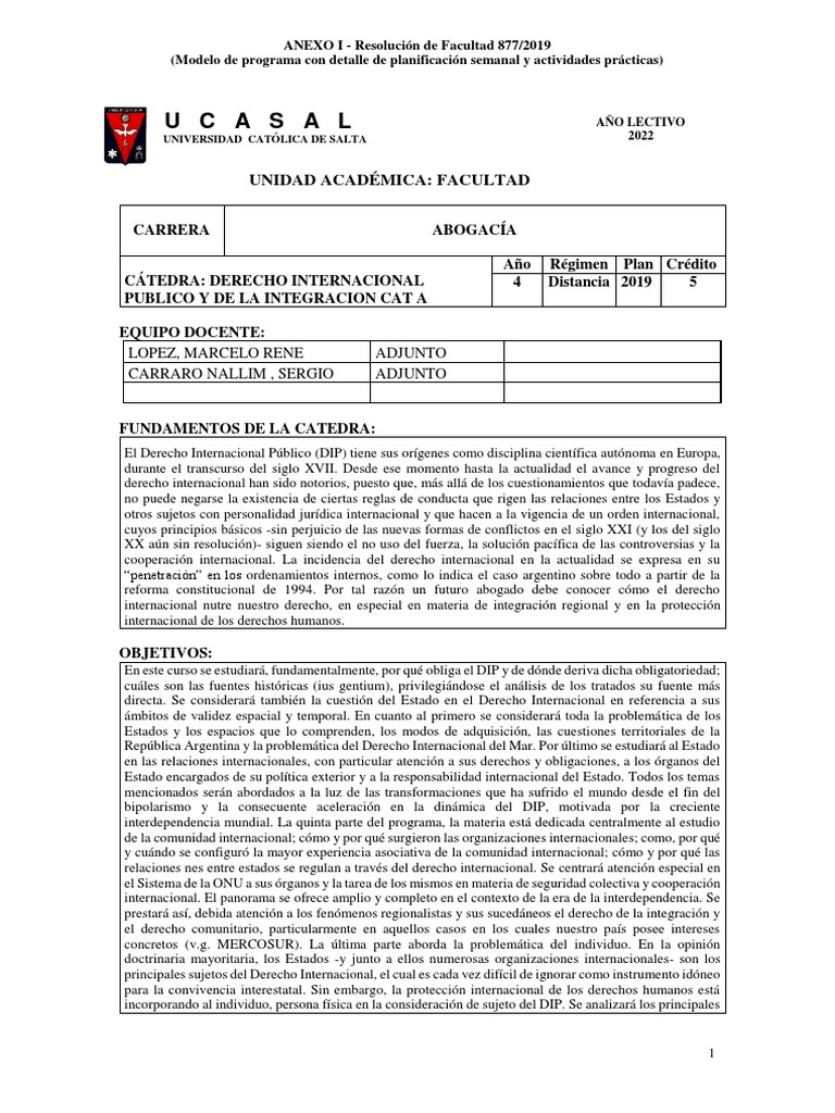 Programa DIP Cat A 2022 | PDF | Naciones Unidas | Relaciones internacionales