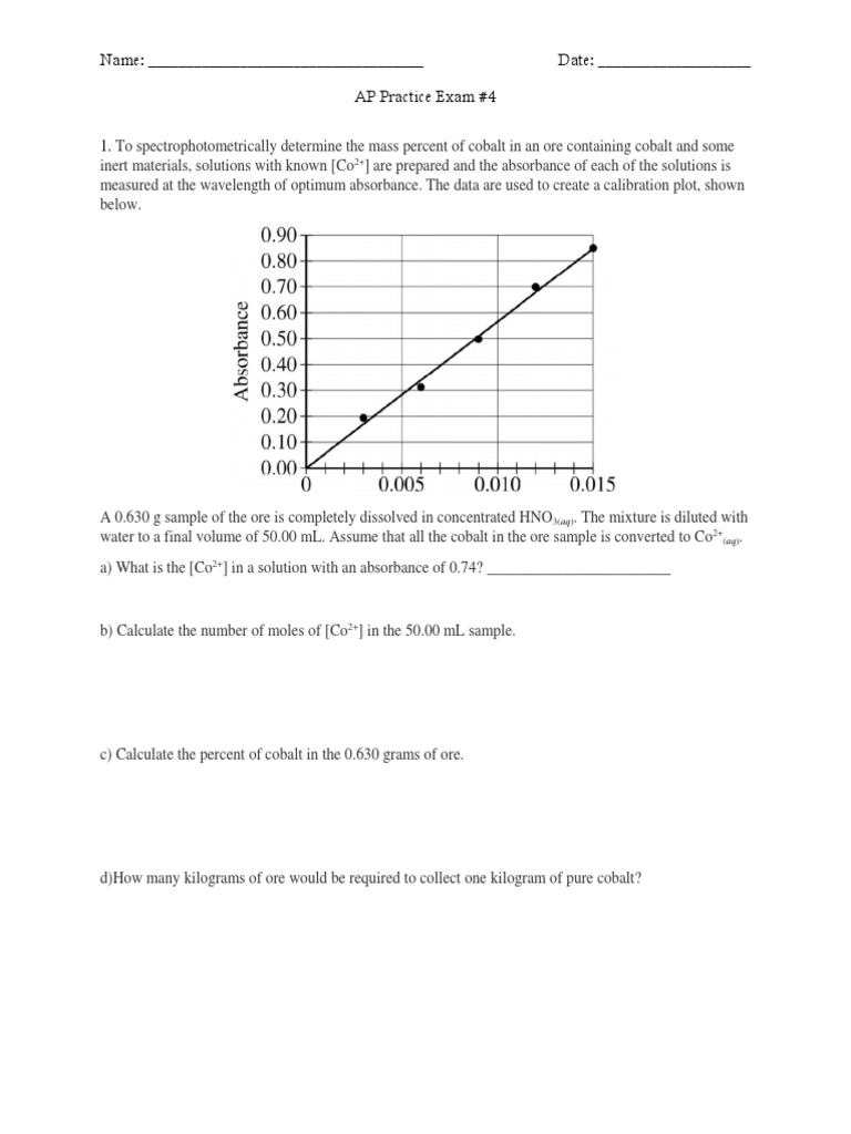 AP Practice Exam #4 | Download Free PDF | Mole (Unit) | Heat