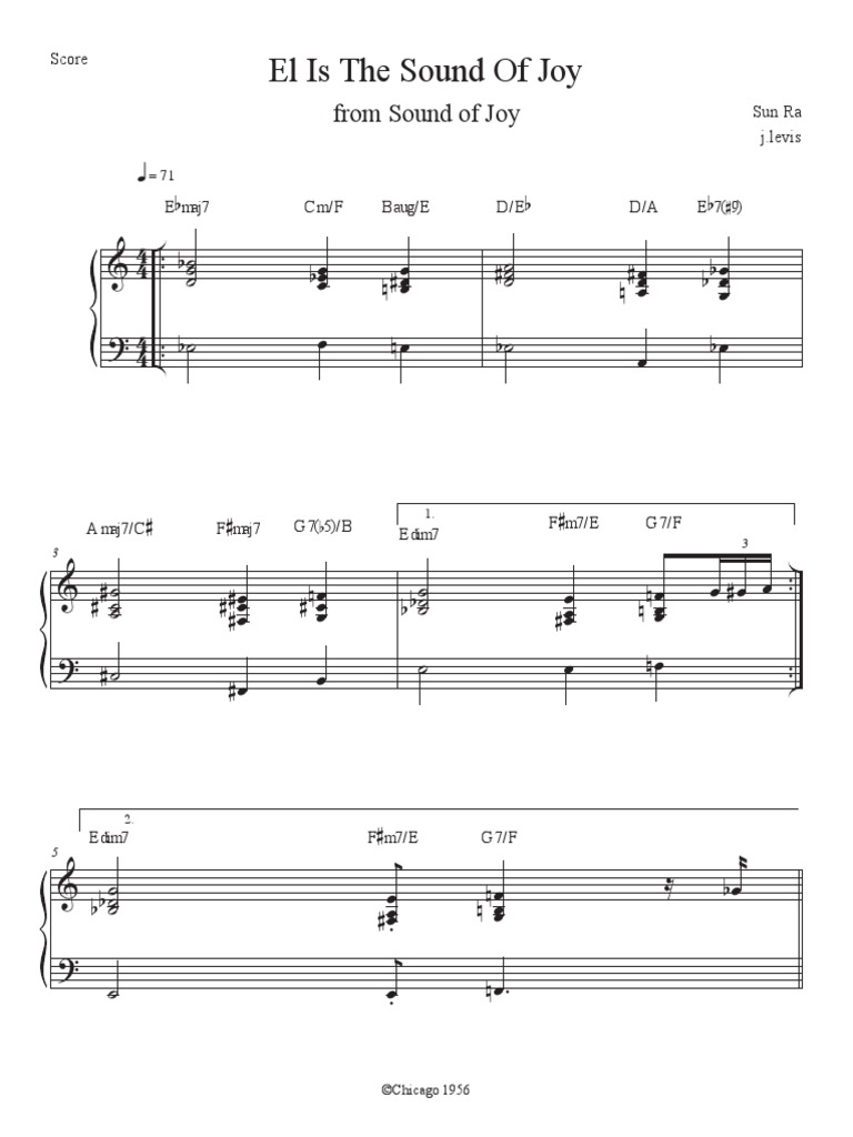 El Is The Sound of Joy: & ? 44 44 .. .. B Œœœb Œœœ#n B Œ Œn # Œœœ#n ...