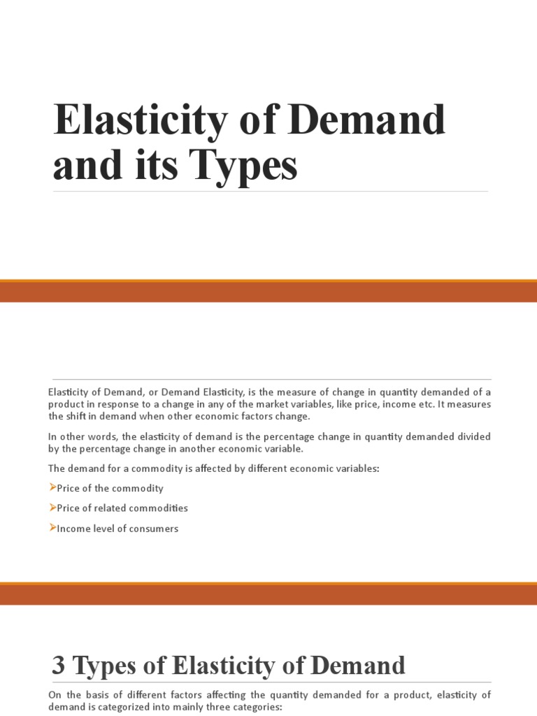 11 Elasticity of Demand and Its Types | PDF