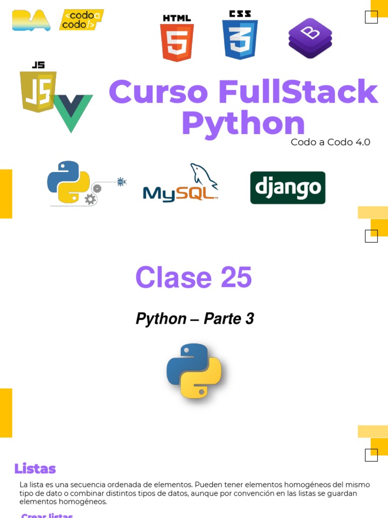 25 PYTHON Parte 3 | PDF | Python (lenguaje de programación) | Datos de ...