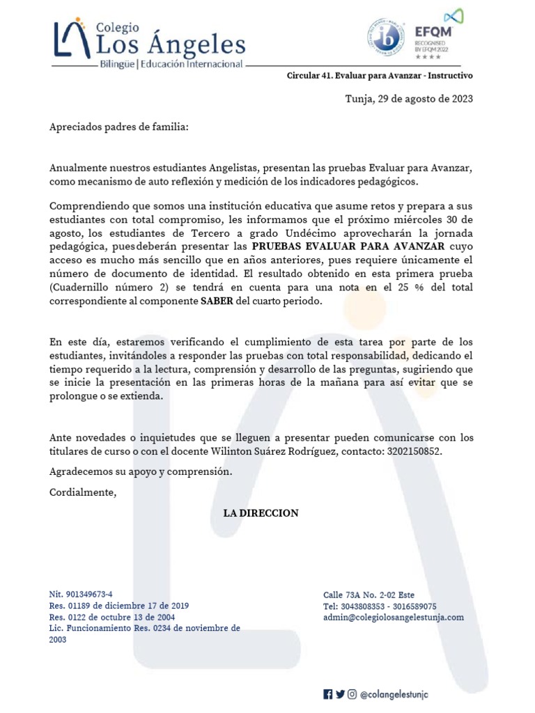 Circular 41. Evaluar para Avanzar - Instructivo | PDF | Crecimiento personal y profesional