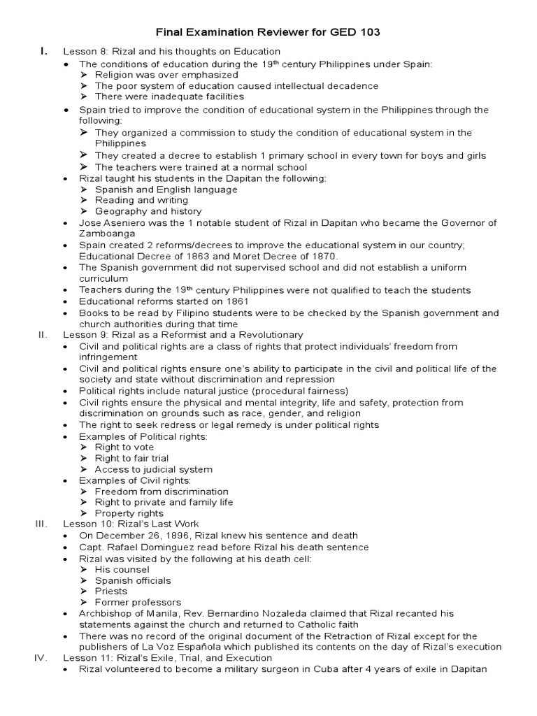 Final Examination Reviewer For GED 103 | PDF | Justice | Crime & Violence