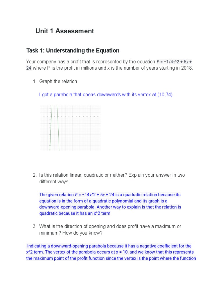 Unit 1 Assessment | PDF