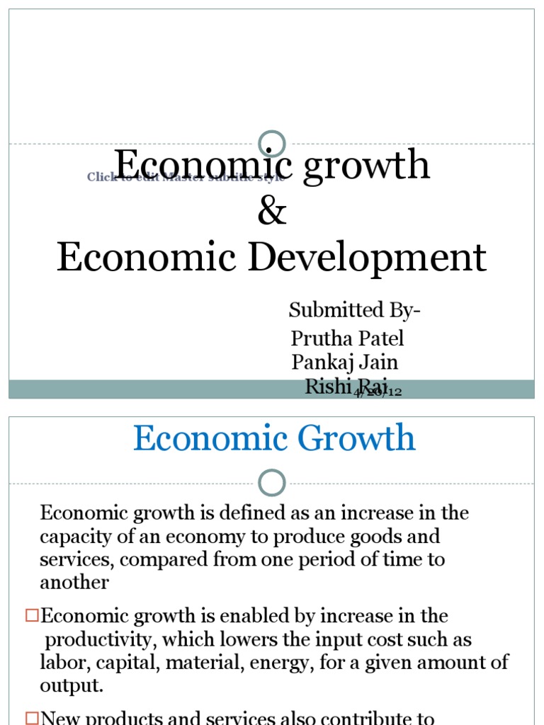 Economic Growth vs. Economic Development | PDF