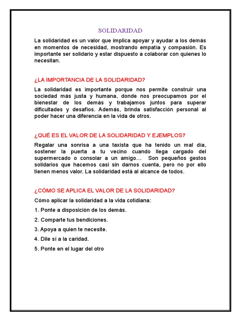 SOLIDARIDAD | PDF