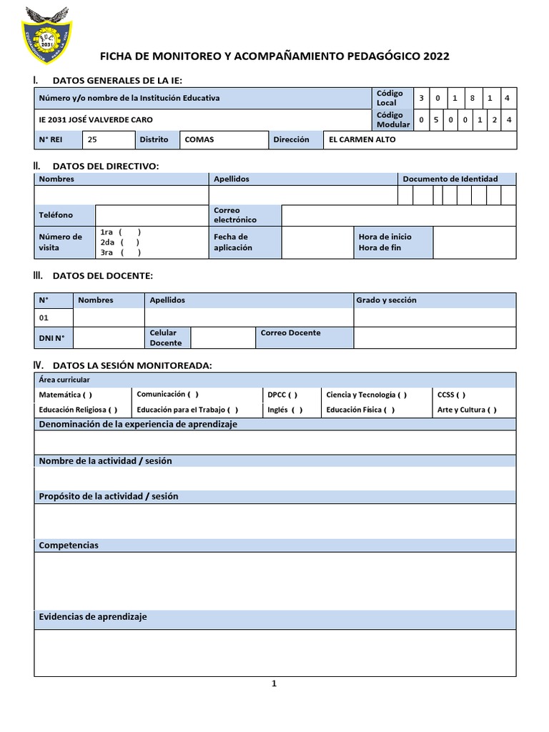 Ficha de Monitoreo 2022 | PDF