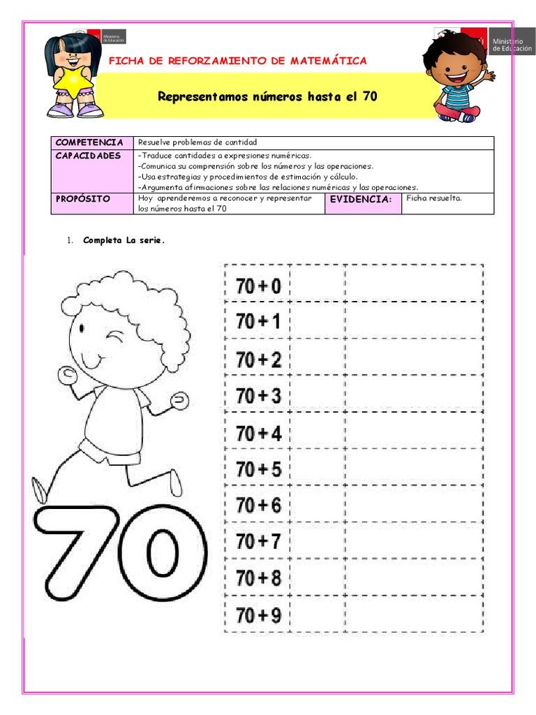 Ref Mat Representamos Numeros Hasta El 70 | PDF